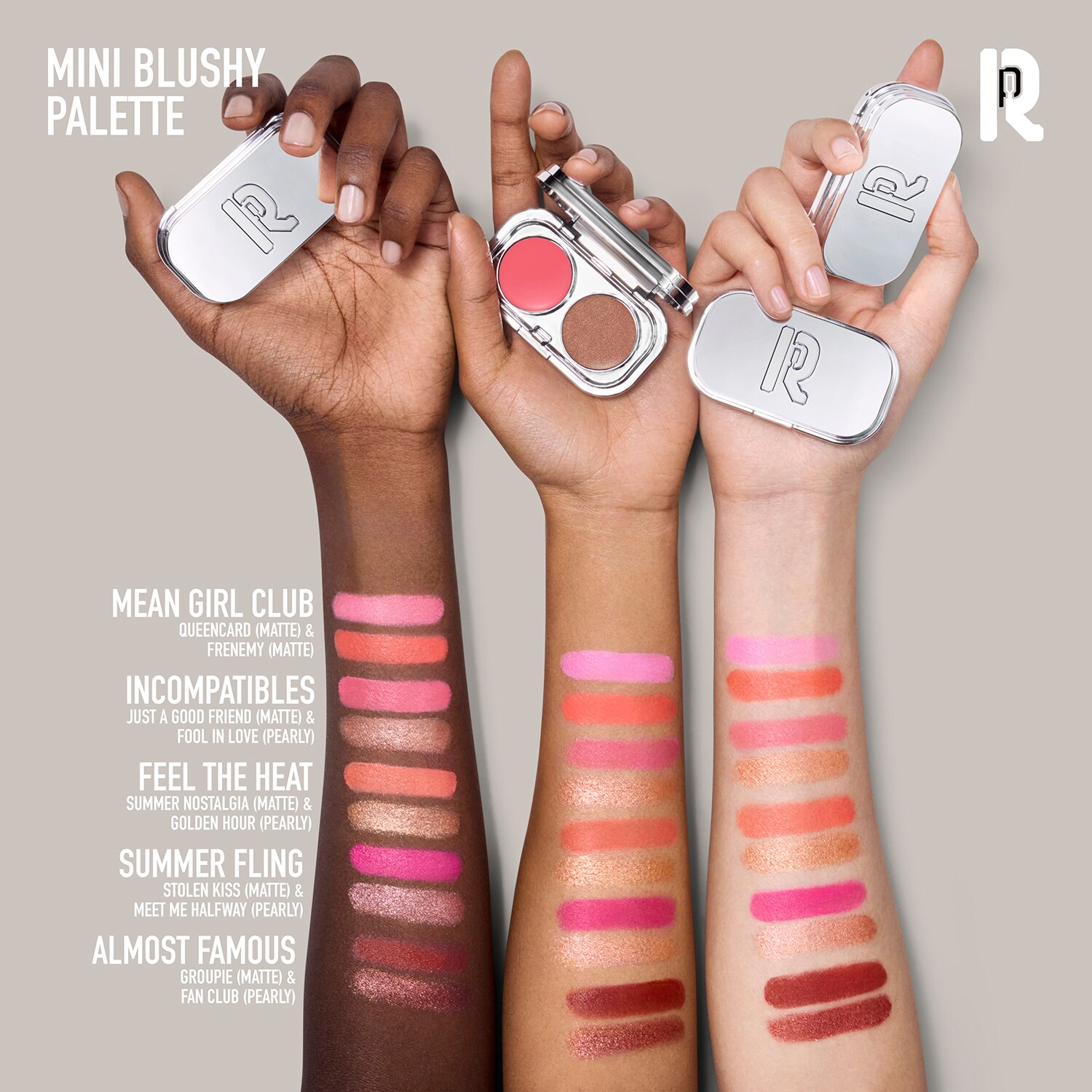 Mini Blushy Palette - Balsamo per la Pelle, Blush Colorato per Labbra e ...